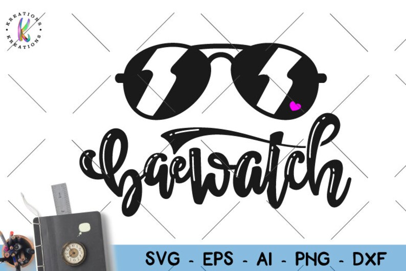 Baewatch SVG hand drawn svg hand lettered baywatch svg cut | Etsy