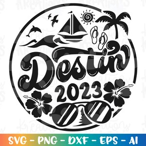 Destin Beach Svg Summer Beach Emblem Svg Vacation Print Decal - Etsy