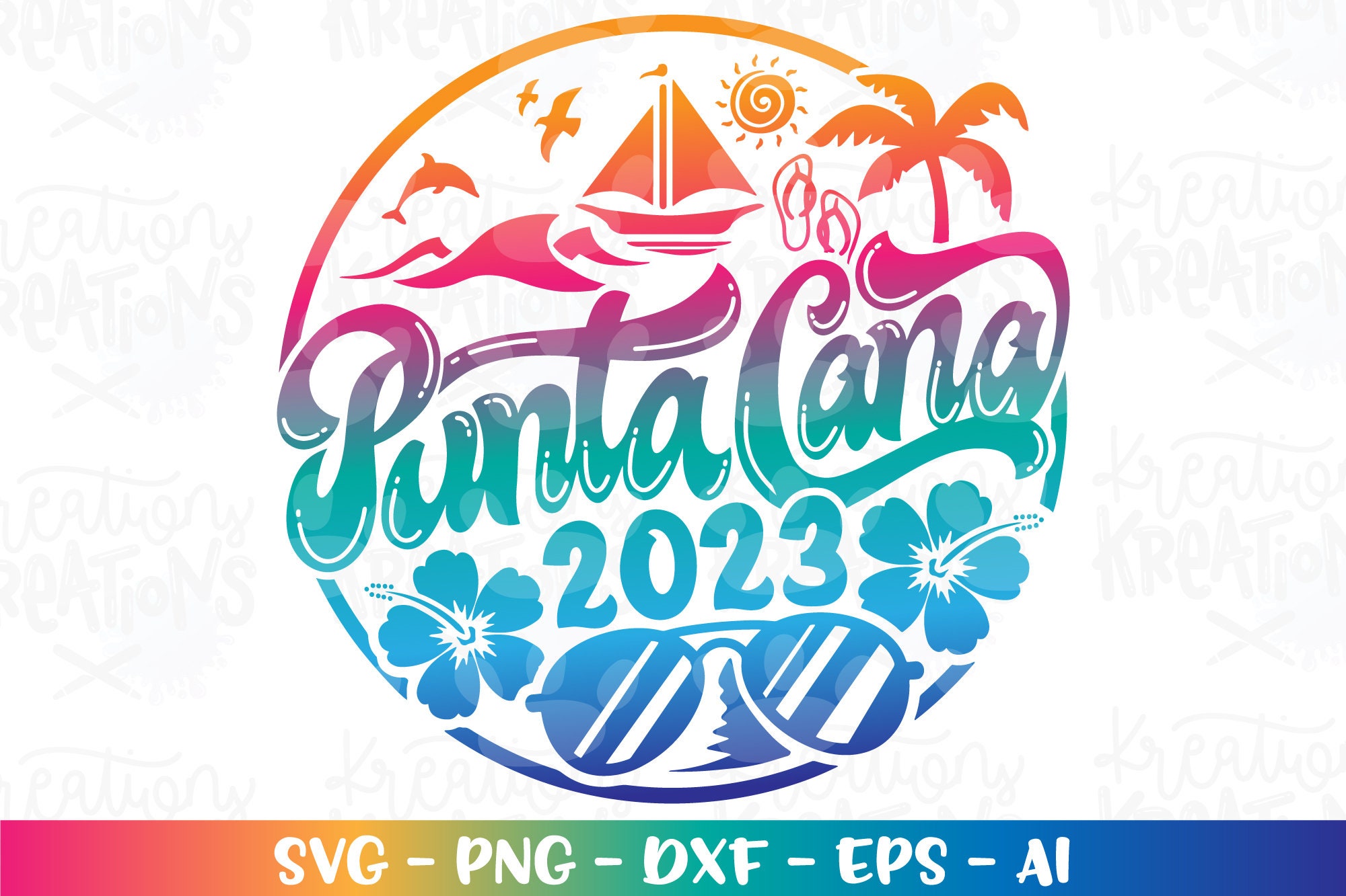 Punta Cana Svg Summer Beach Emblem Svg Dominican Republic - Etsy