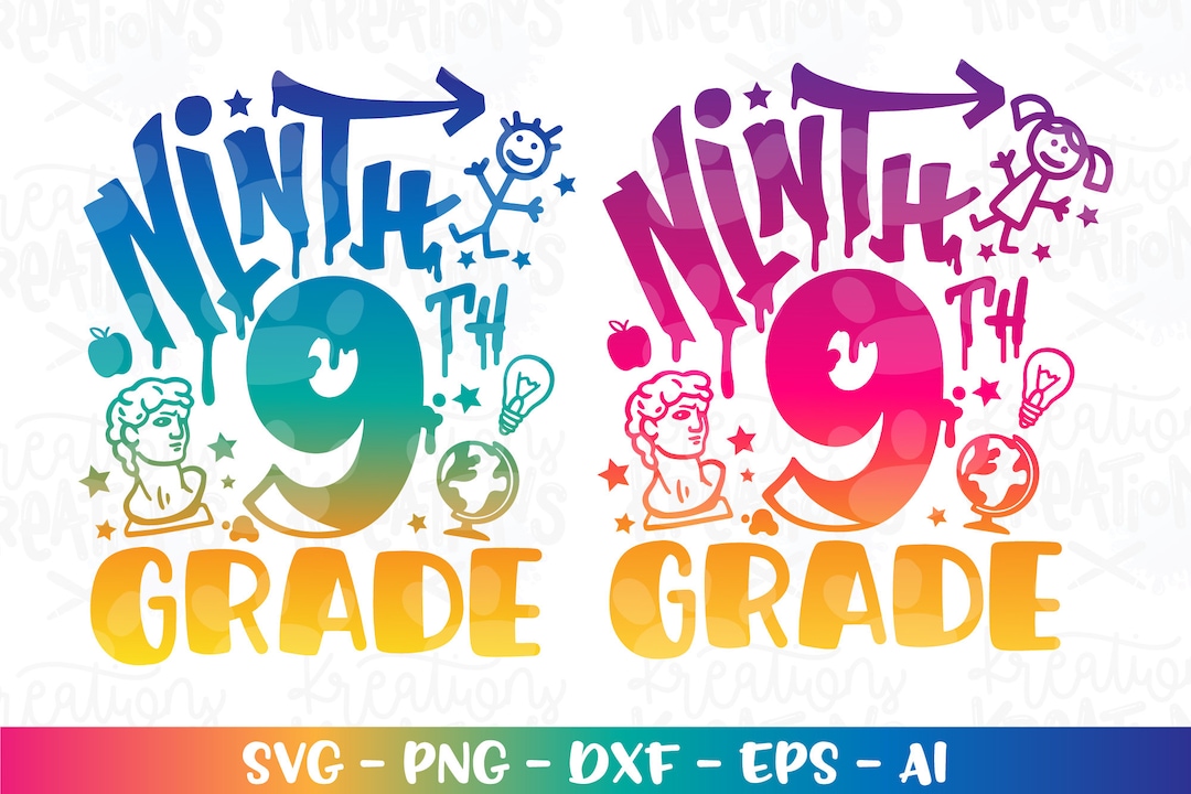 Back to School Svg 9th Grade Ninth Grade Svg Graffiti Color Kids Girl ...