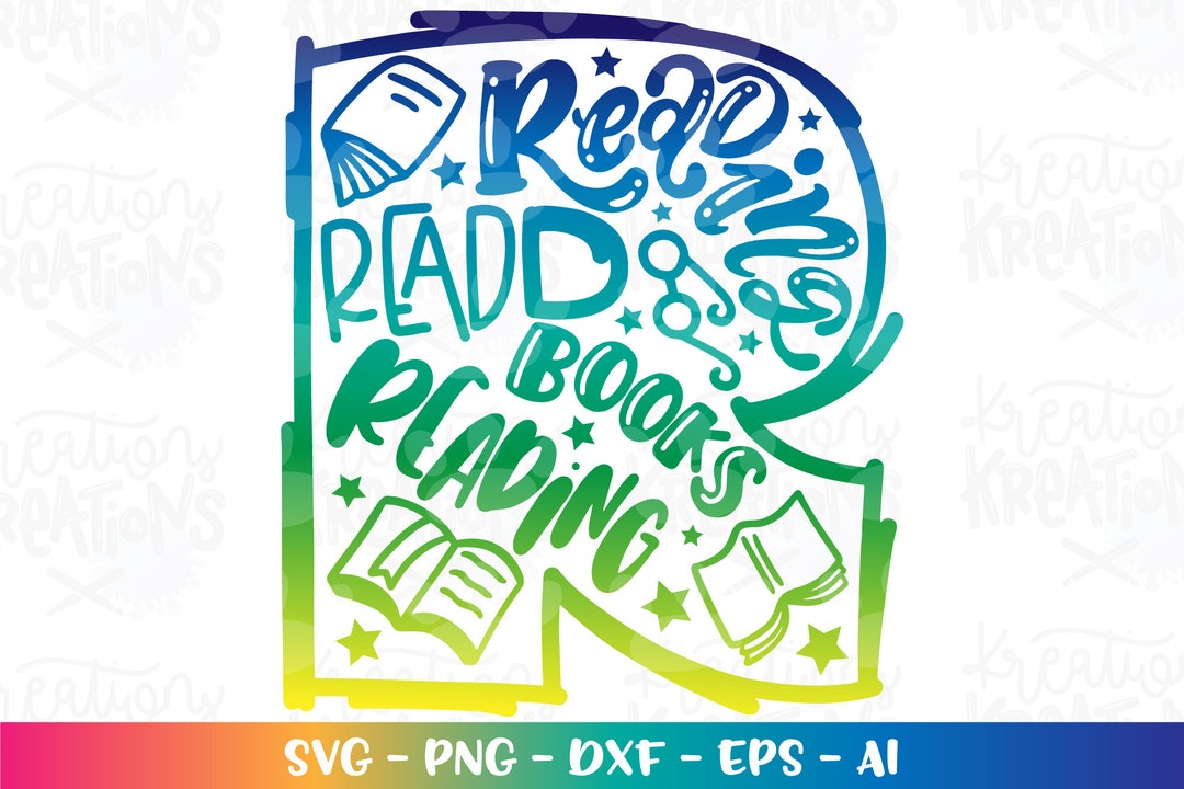 Reading Letter R Hand Drawn SVG Reading Week Books Quotes Book Sayings ...