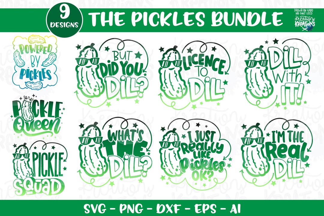 The Big Dill Bundle Pickles Svg Funny Pickle Kids Funny Puns Quote ...