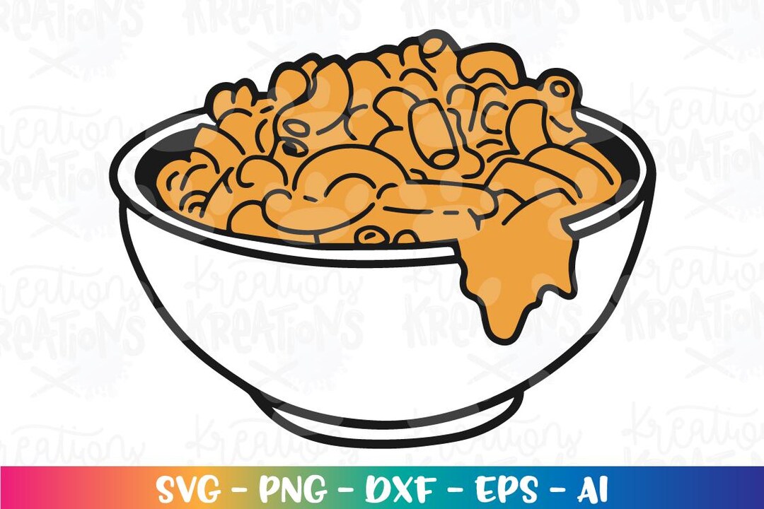Mac N Cheese Bowl Clipart Svg Mac and Cheese Bowl Kids Cut File Iron on ...
