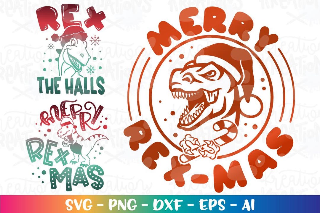 Weihnachten SVG Merry Rex-Mas SVG Rex die Hallen SVG Rexmas T-Rex ...