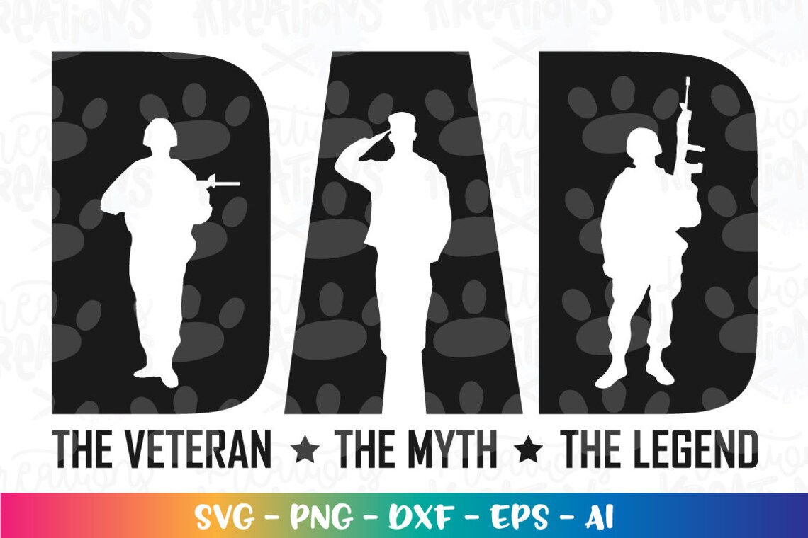 Dad Veteran SVG Father's Day Gift Shirt Svg Dad Legend - Etsy
