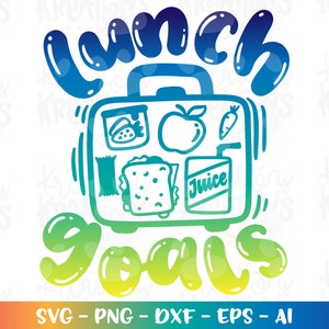 Back to School Svg Lunch Box Svg Lunch Goals Snacks Hand Drawn Color ...
