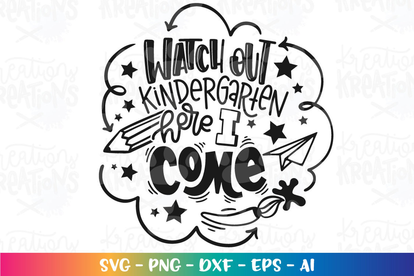 Watch Out Kindergarten Here I Come SVG Back to School Svg - Etsy