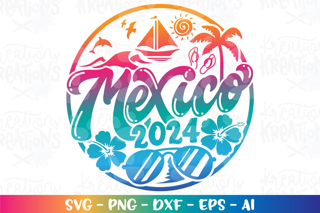 MEXICO Beach Svg Mexico Summer Beach Emblem Svg Hand Drawn Print Decal ...