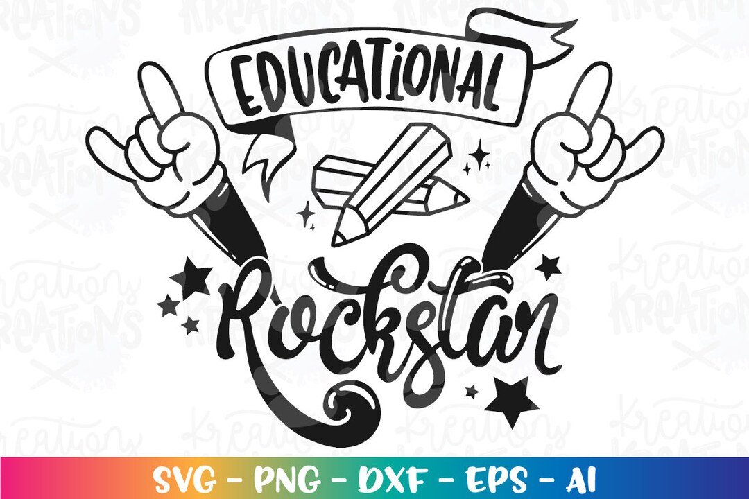 Teacher Svg Educational Rockstar SVG Teacher Rocks Quotes Svg Teacher ...