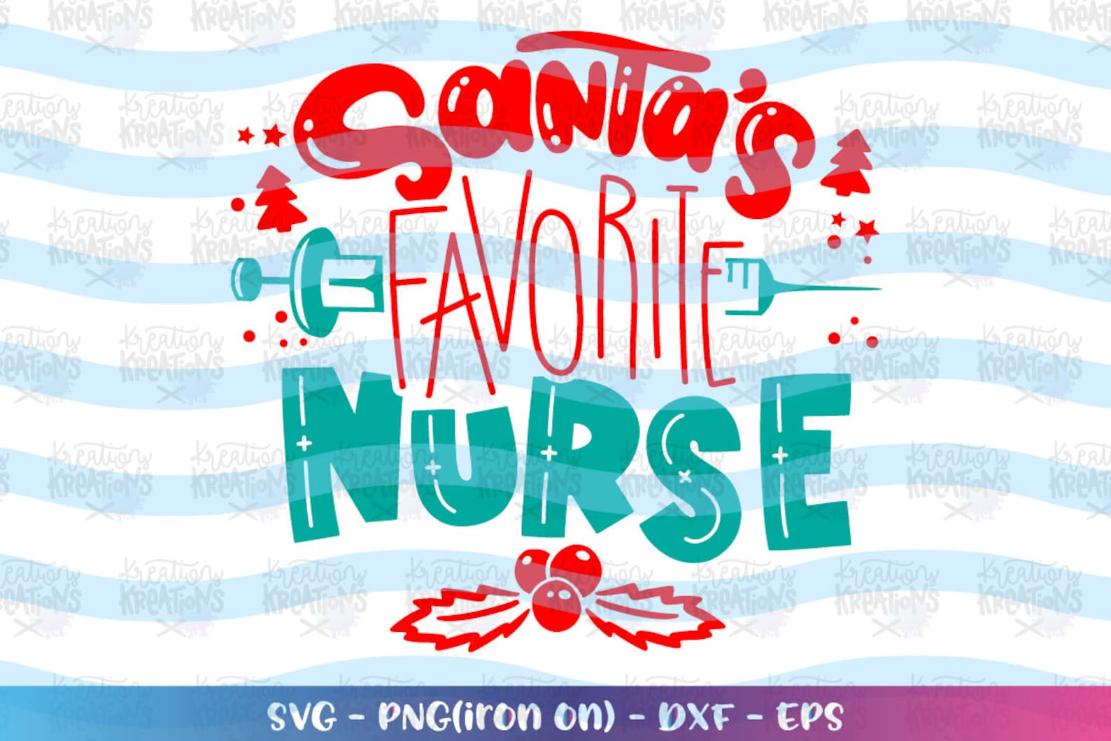 Santa's Favorite Nurse Svg Christmas Quotes Hand Drawn | Etsy