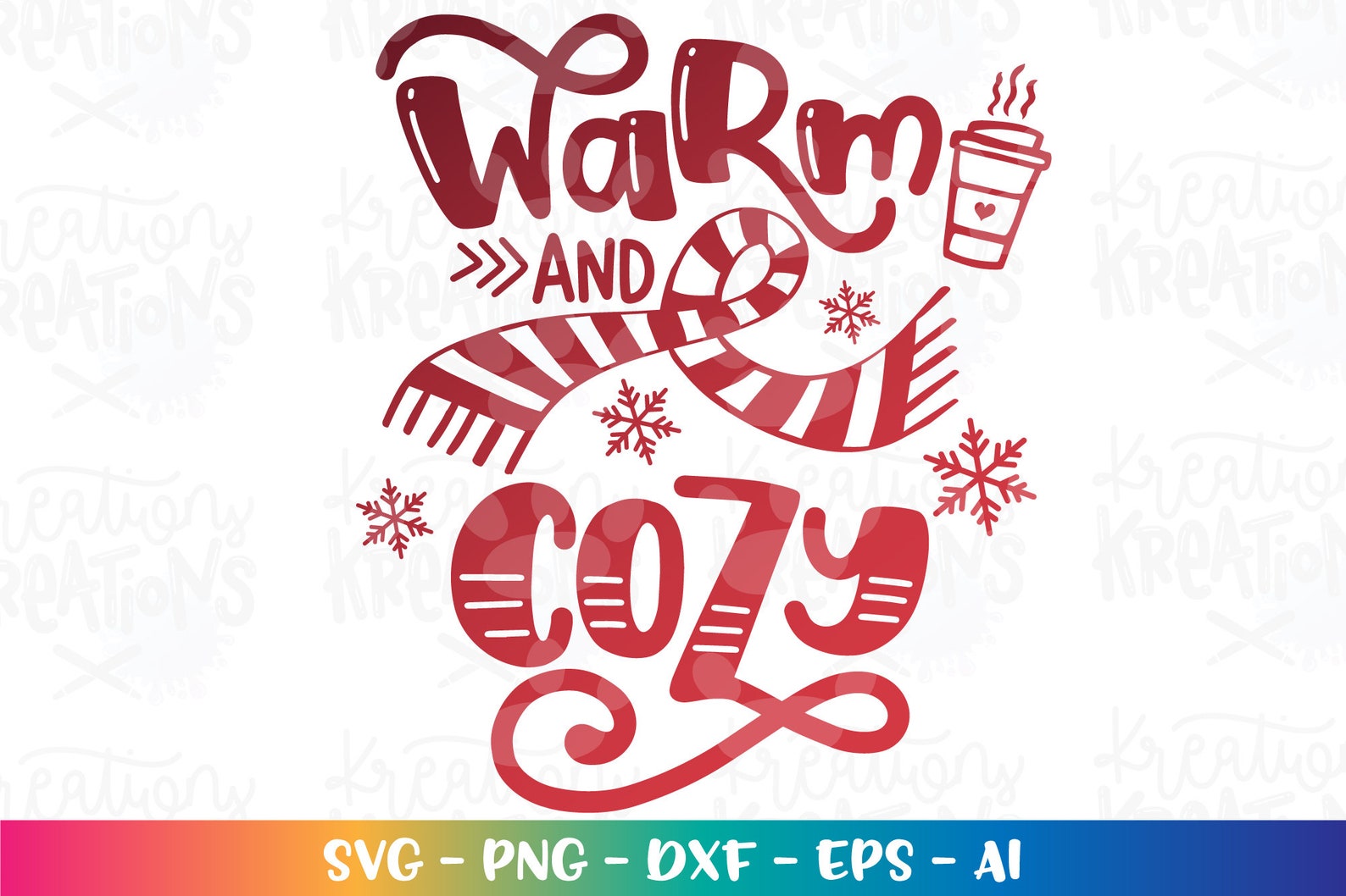 Warm and Cozy Svg Hand Lettered Svg Iron on Print Winter - Etsy