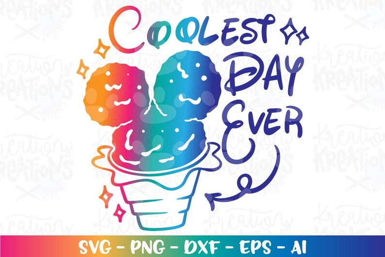 Coolest Day Ever SVG Snow Cone Shaved Ice Iron on Print Shirt Magical ...