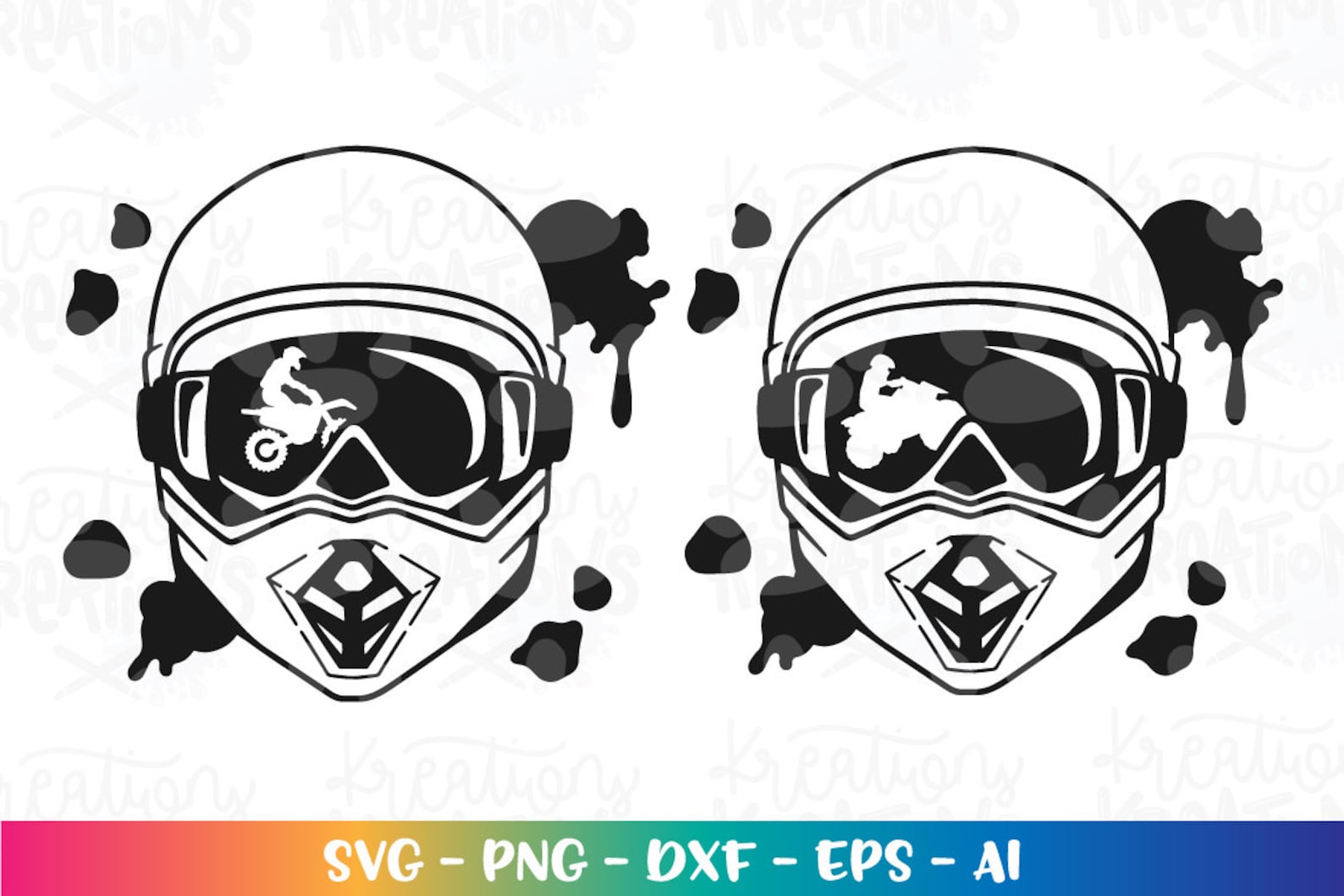 Dirt Bike Helmet Svg Dirt Bike Motorbike Buggy Reflection | Etsy