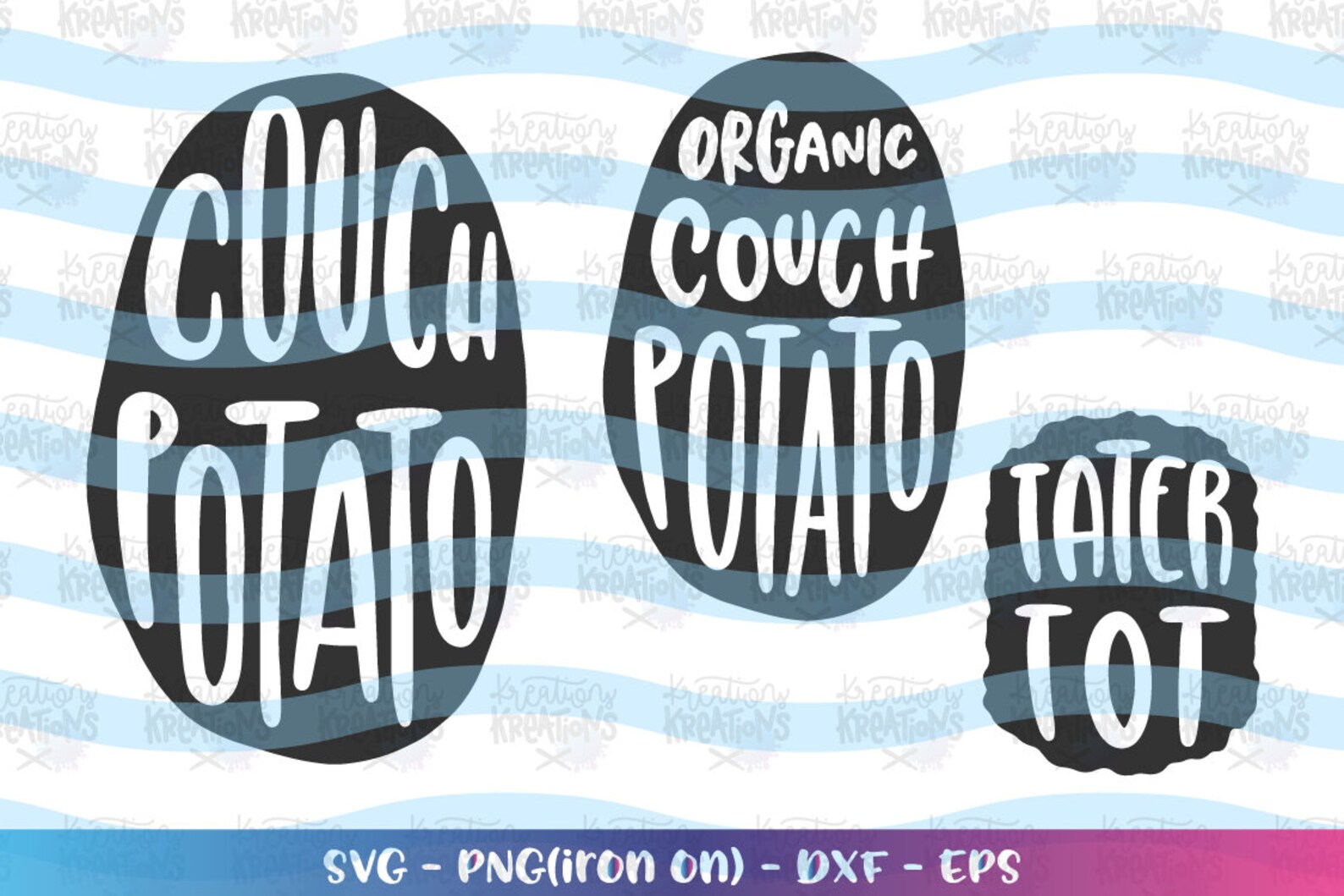 Couch Potato Organic Couch Potato Tater Tot Svg Matching | Etsy