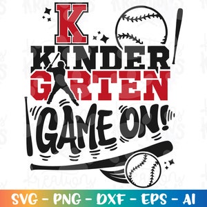 Back to School Bundle SVG Baseball Game On! Kindergarten to 6th Grade ...
