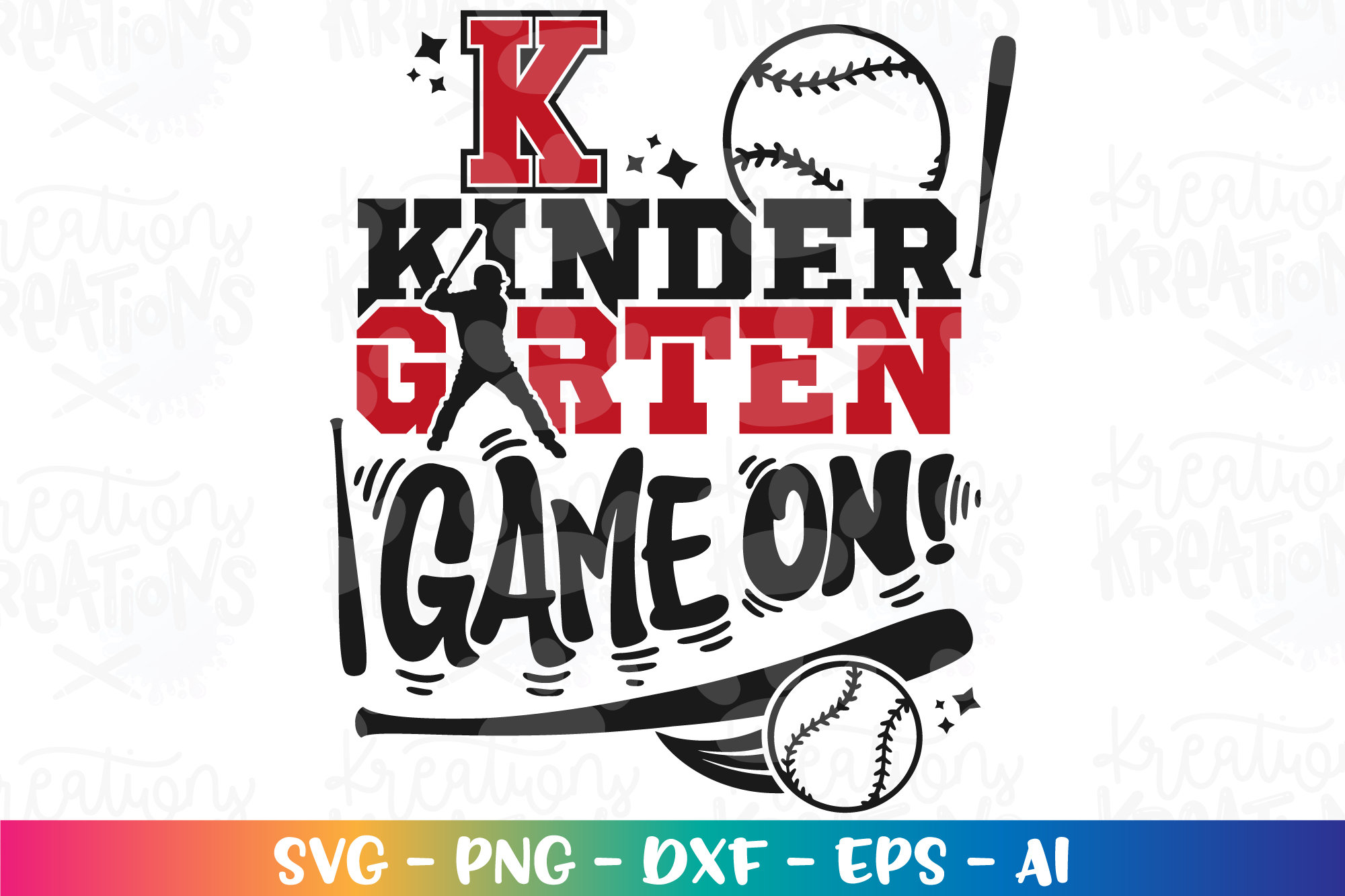 Back to School Bundle SVG Baseball Game On! Kindergarten to 6th Grade ...