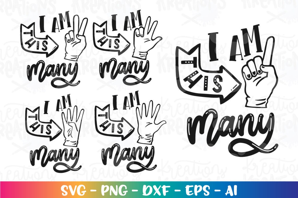 Birthday Svg I Am This Many Hand Gesture Birthday Cute Kids - Etsy