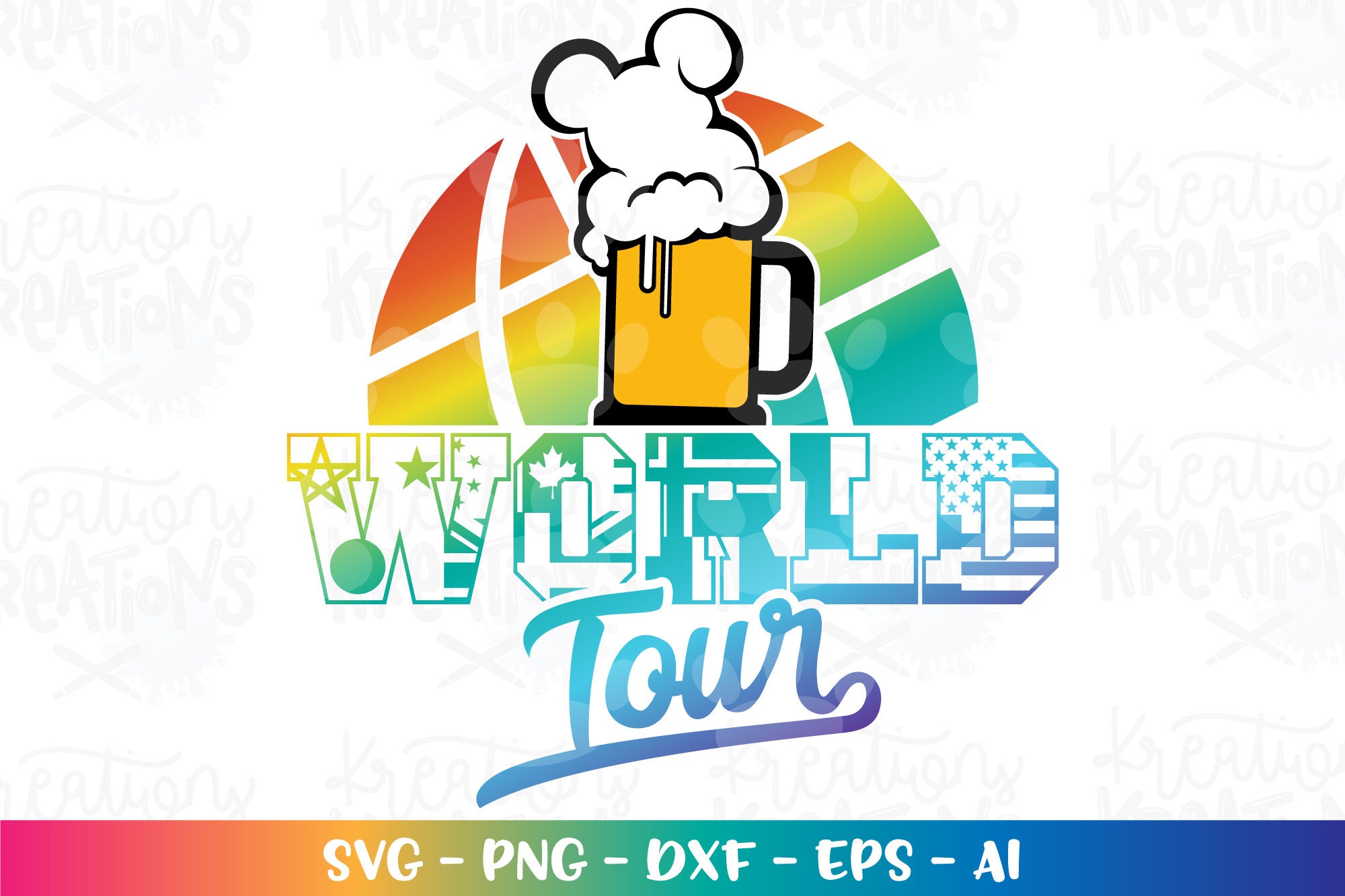 Beer World Tour SVG Food and Wine SVG Drinking Cut Cuttable Cutting ...