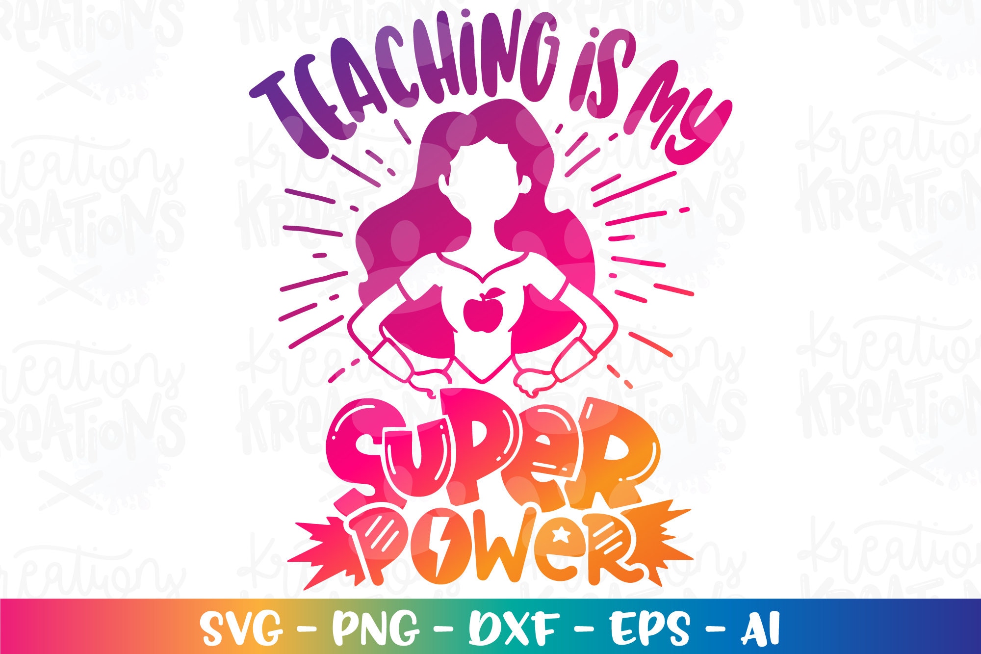 Teaching is My SUPERPOWER SVG Superhero Teacher Iron on Print - Etsy