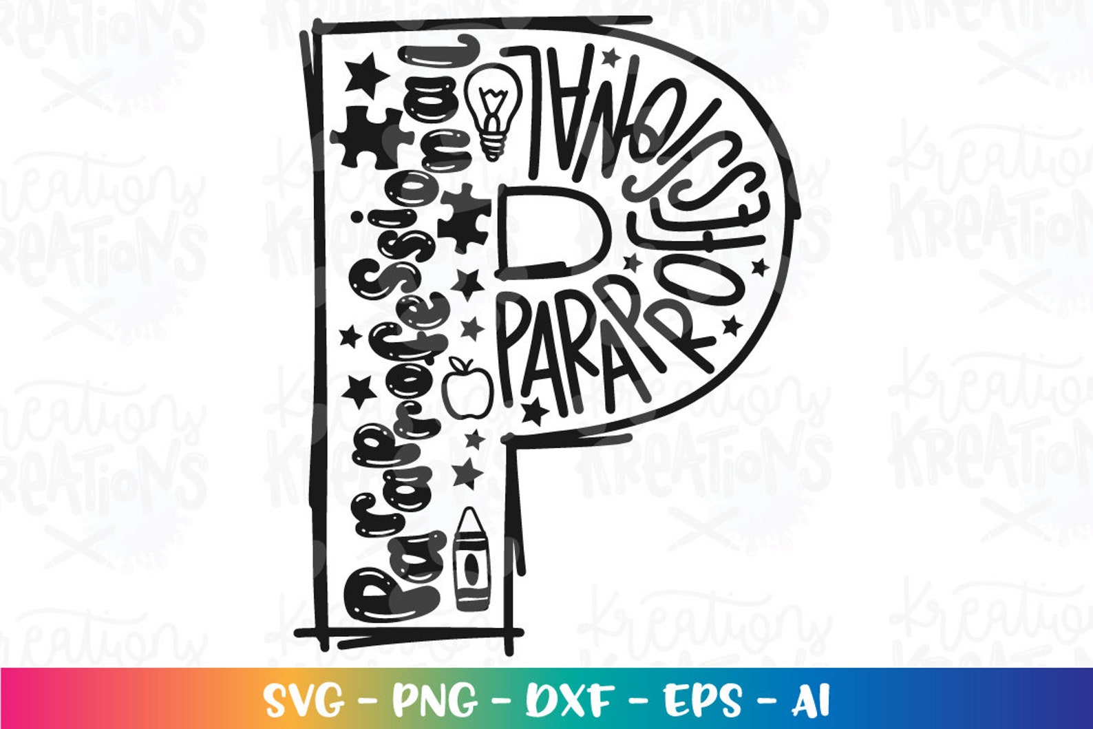 Back to School Svg Paraprofessional PARA Teacher Special Kids Girl Boy ...