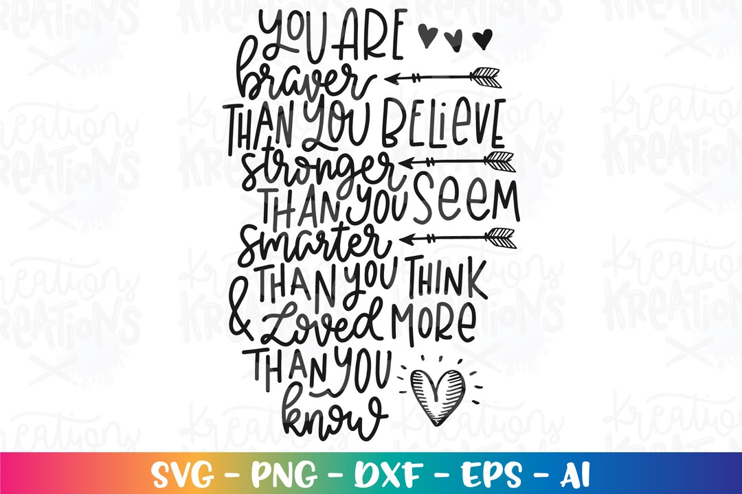 Hand Drawn Svg Hand Lettered Svg Motivational Quote Print Deca Digitl ...