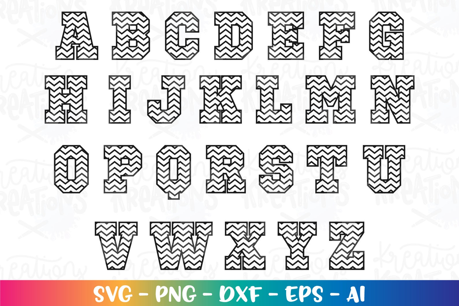 Chevron Font Alphabet Svg Zigzag Letters and Numbers SVG Cut Cutting ...