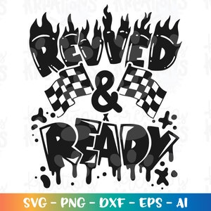 Revved and Ready Svg Racing Race Track Dirt Bike Silhouette Print Color ...