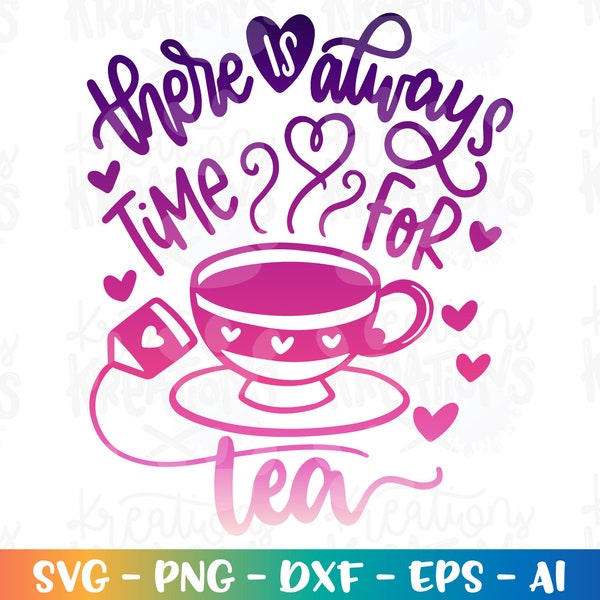 Tea Time Svg - Etsy