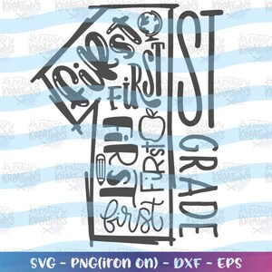 Back to School Svg First Grade Svg Hand Lettered Hand Drawn | Etsy
