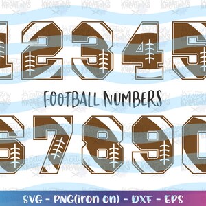 Football Numbers Svg Football Svg Numbers SVG Sports Numbers | Etsy