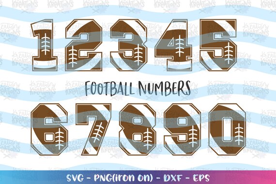Football Numbers Svg Football Svg Numbers SVG Sports Numbers | Etsy