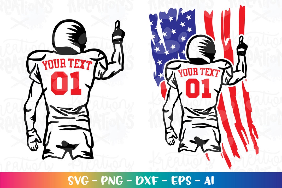 Football Player USA Flag Svg Customize Personalize Name Svg Superball ...
