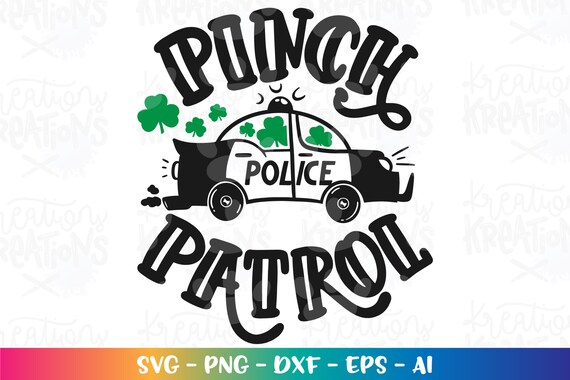 Police Car PINCH Patrol Svg Cop Car St Patrick's Day Cute - Etsy