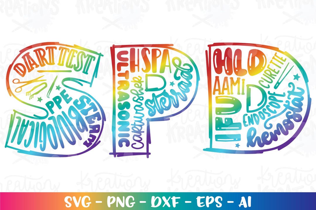 SPD Tech Sterile Processing Svg SPD Words Emergency Medical Technician ...