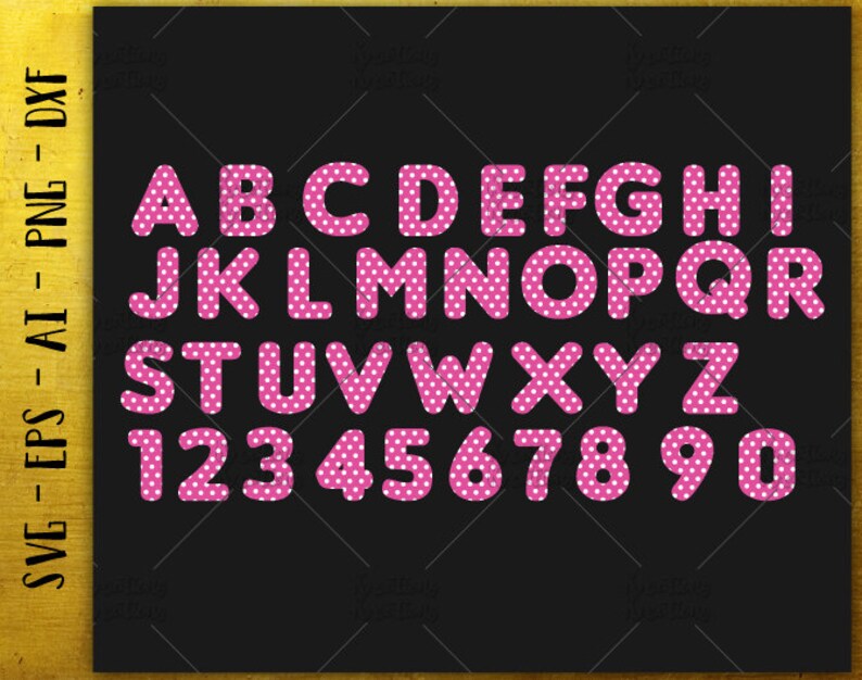 Polka Dot SVG Font Alphabet SVG / Letters Numbers SVG cut | Etsy