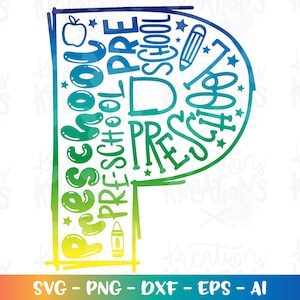 Back to School Svg Preschool Svg Hand Lettered Hand Drawn Color Kids ...