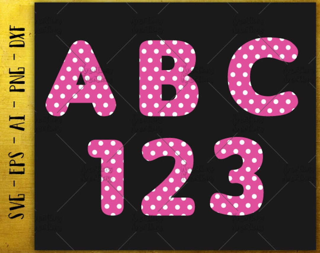 Polka Dot SVG Font Alphabet SVG / Letters Numbers SVG Cut - Etsy
