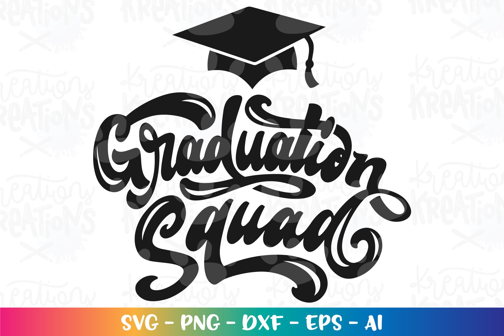 Hand Drawn Svg Hand Lettered Svg Graduation Svg Squad Svg - Etsy