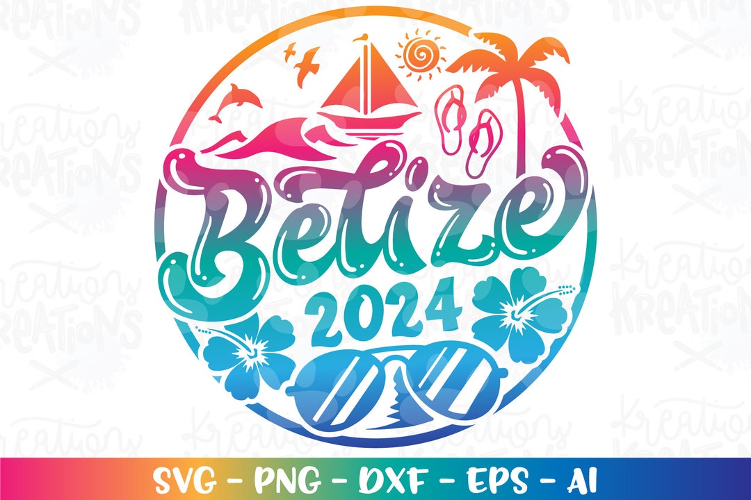 BELIZE Svg Summer Beach Emblem Caribbean Sunshine Spring Break Print ...