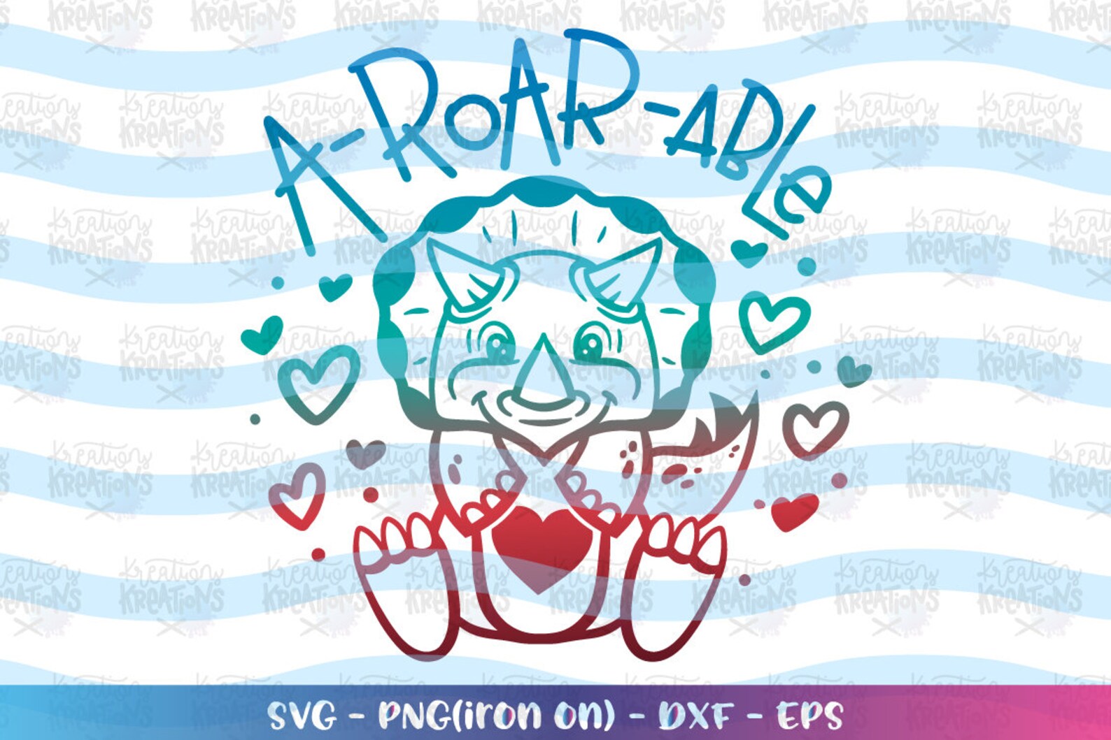 A-Roar-able svg Adorable cute Triceratops Dinosaur baby Love | Etsy