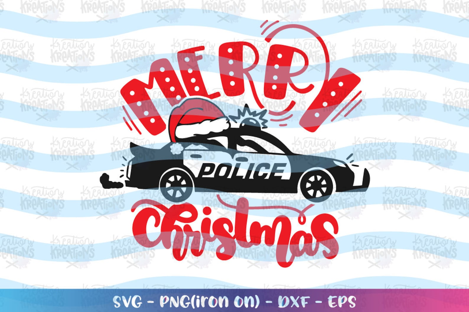Police Car Christmas Cute Svg Merry Christmas Kids Svg | Etsy