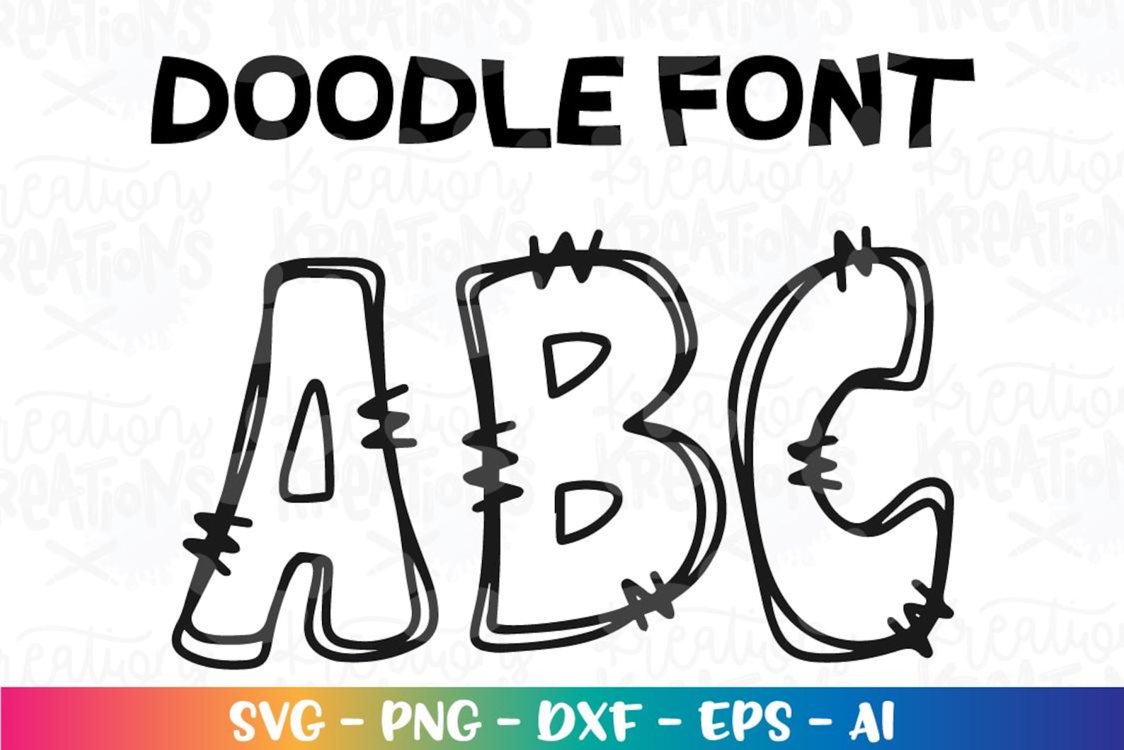 DOODLE Font OTF TTF Svg Alphabet Letters Numbers Letters and Numbers ...