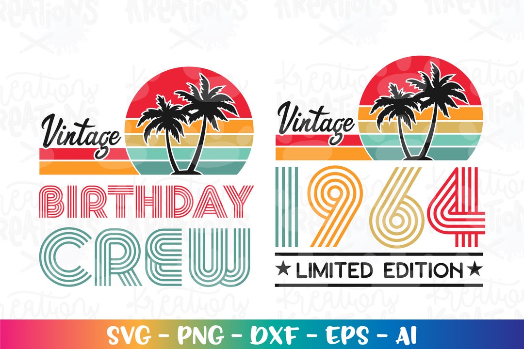 Birthday 1964 Beach Vintage Svg Custom Vintage Birthday Summer Digital ...