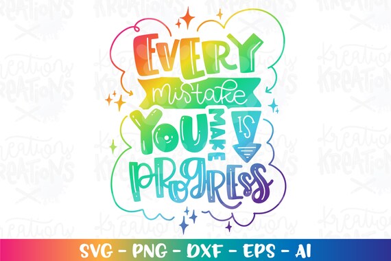 Every Mistake You Make is Progress SVG Hand Drawn Svg - Etsy