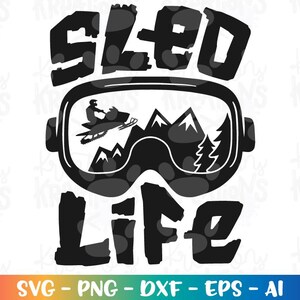 Sled Life! SVG Clipart Snow Mobile BOY Girl Winter Svg Snowmobile ...