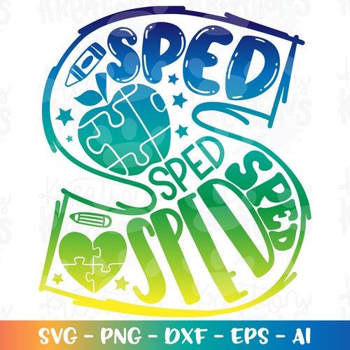 SPED Svg Special Education Teacher Cut File Occupation - Etsy