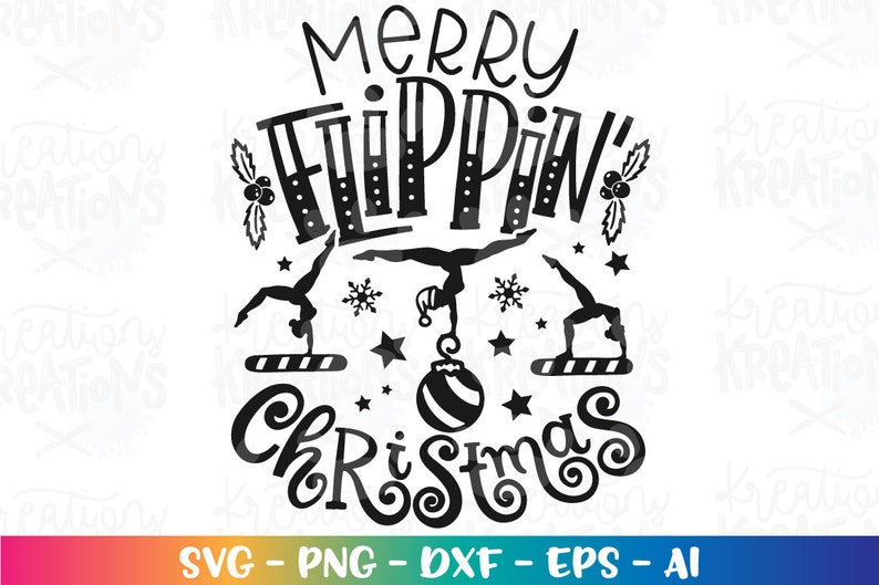 Christmas Gymnastics Bundle SVG 7 Designs Santa Elf Print Iron on Color ...