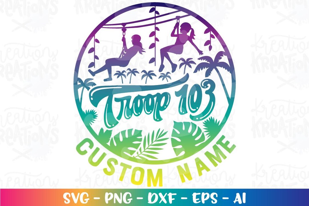 Tropical Camp Zip Line Adventure Svg Custom Number Customized Girls ...