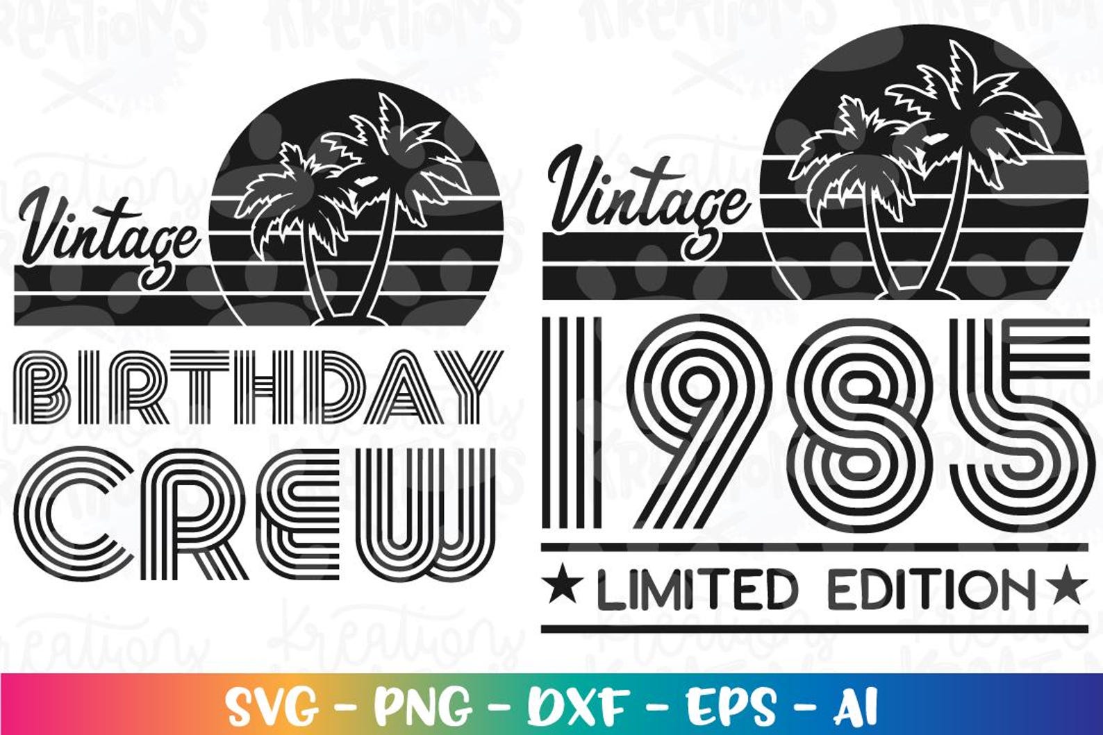 Birthday 1985 Beach Vintage Svg Custom Vintage Birthday Summer Digital ...
