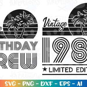 Birthday 1985 Beach Vintage Svg Custom Vintage Birthday Summer Digital ...